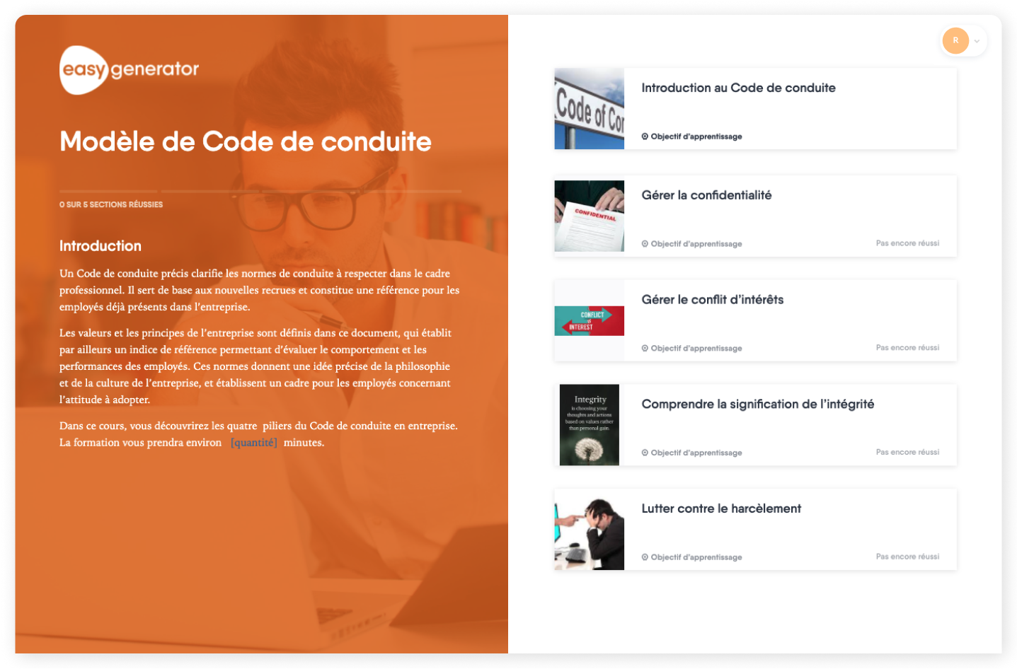 Modèle de code de conduite | Easygenerator
