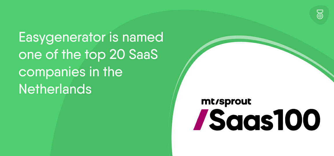 Easygenerator named top SaaS company in the Netherlands