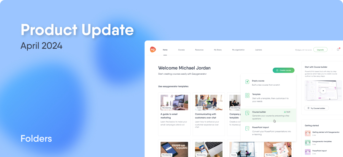 Introducing folders to easily organize courses | Product updates